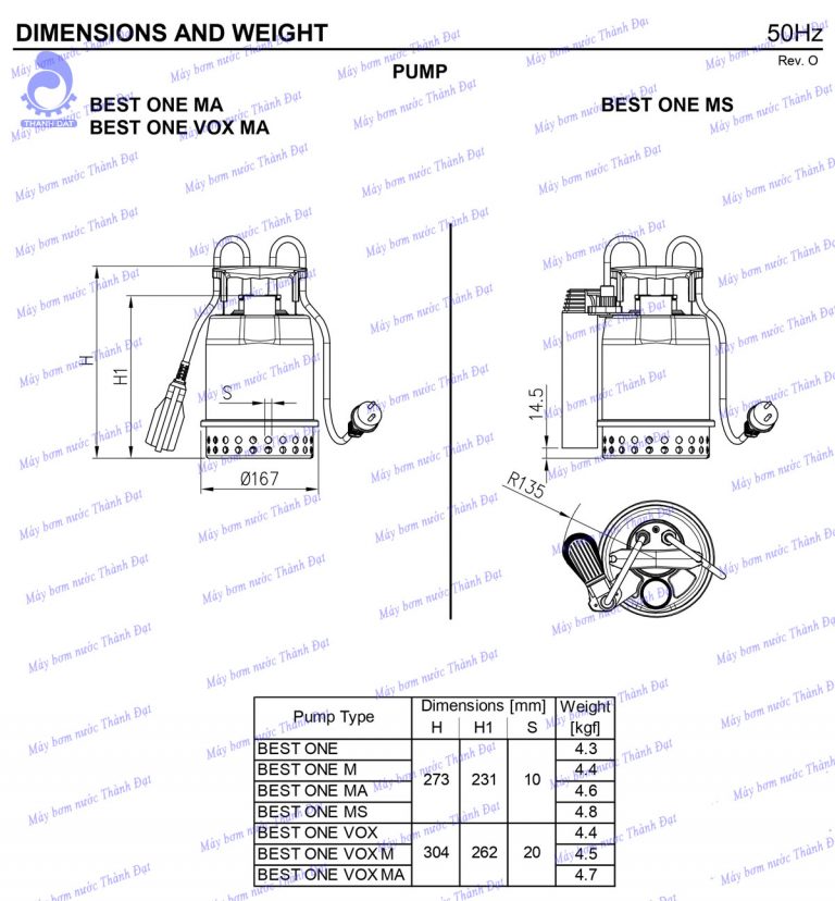 Máy bơm chìm nước thải Ebara BEST ONE MA | Bơm nước thải Ebara